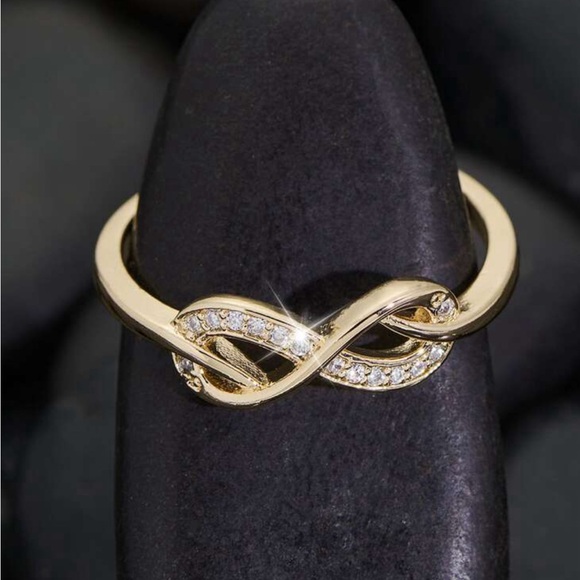 Jewelry | Gold Cubic Zirconia Infinity Ring | Poshmark